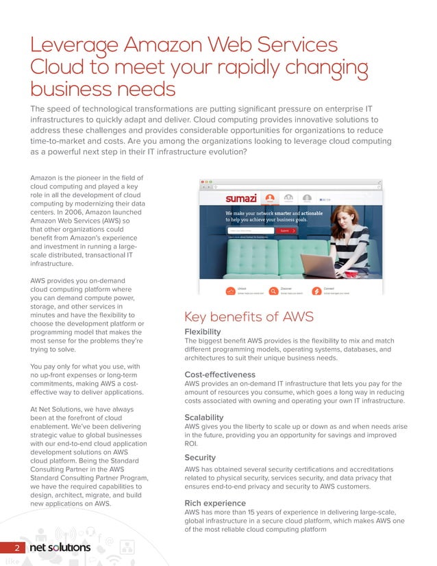 Net Solutions AWS Brochure | PDF | Cloud Computing | Internet