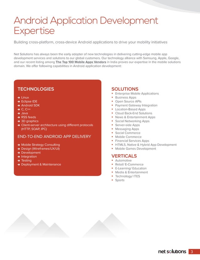 Net Solutions Android app dev brochure | PDF