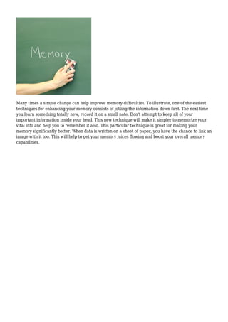 Simple Ways To Improve Your Memory | PDF