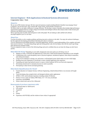 Awesense is looking for Internet Engineer | PDF | Web Development ...