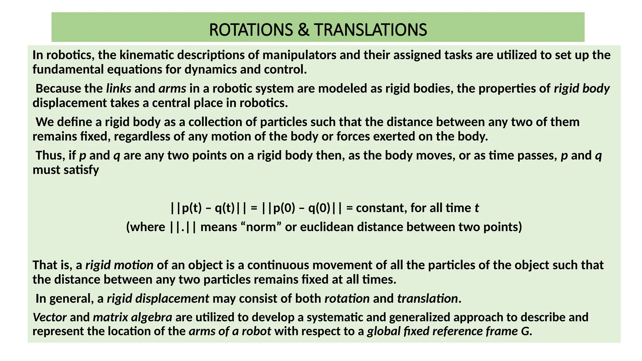 Translation, Rotation and Transformation in Robotics.ppt