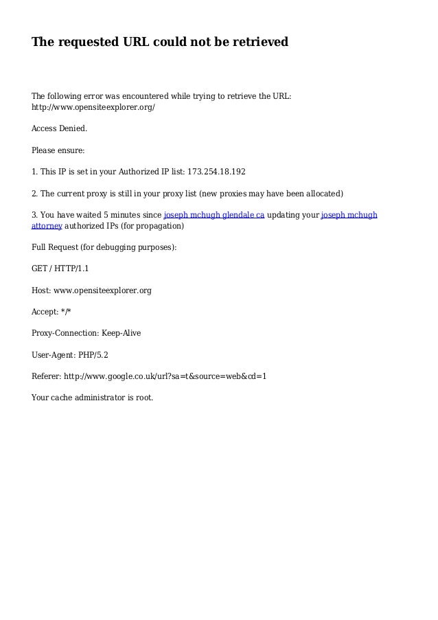 The Requested Url Could Not Be Retrieved