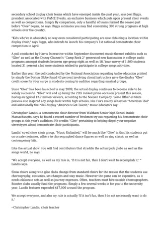 The 'Glee' effect: Singing is cool again | PDF