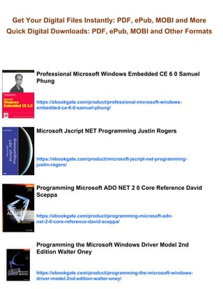 Programming Microsoft Windows CE NET 3rd Edition Douglas Boling | PDF
