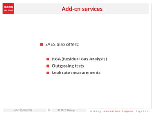 SAES Packaging Services for MEMS Devices | PDF | Physics | Science