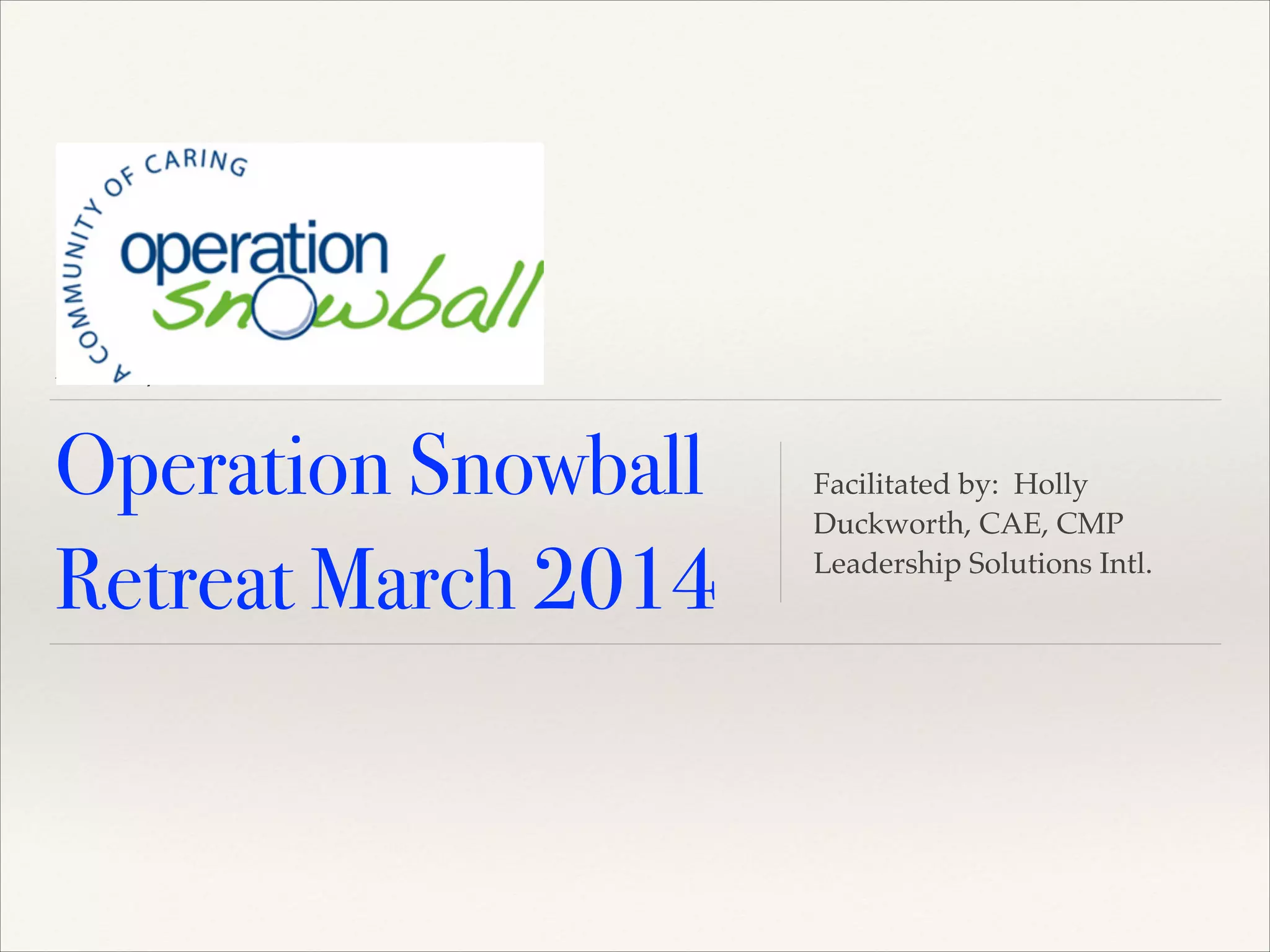 140307 operation snowball | PDF