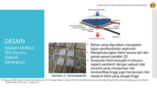 Penerapan Termoelektrik Generator pada Kompor Briket Semi-Gasifikasi ...