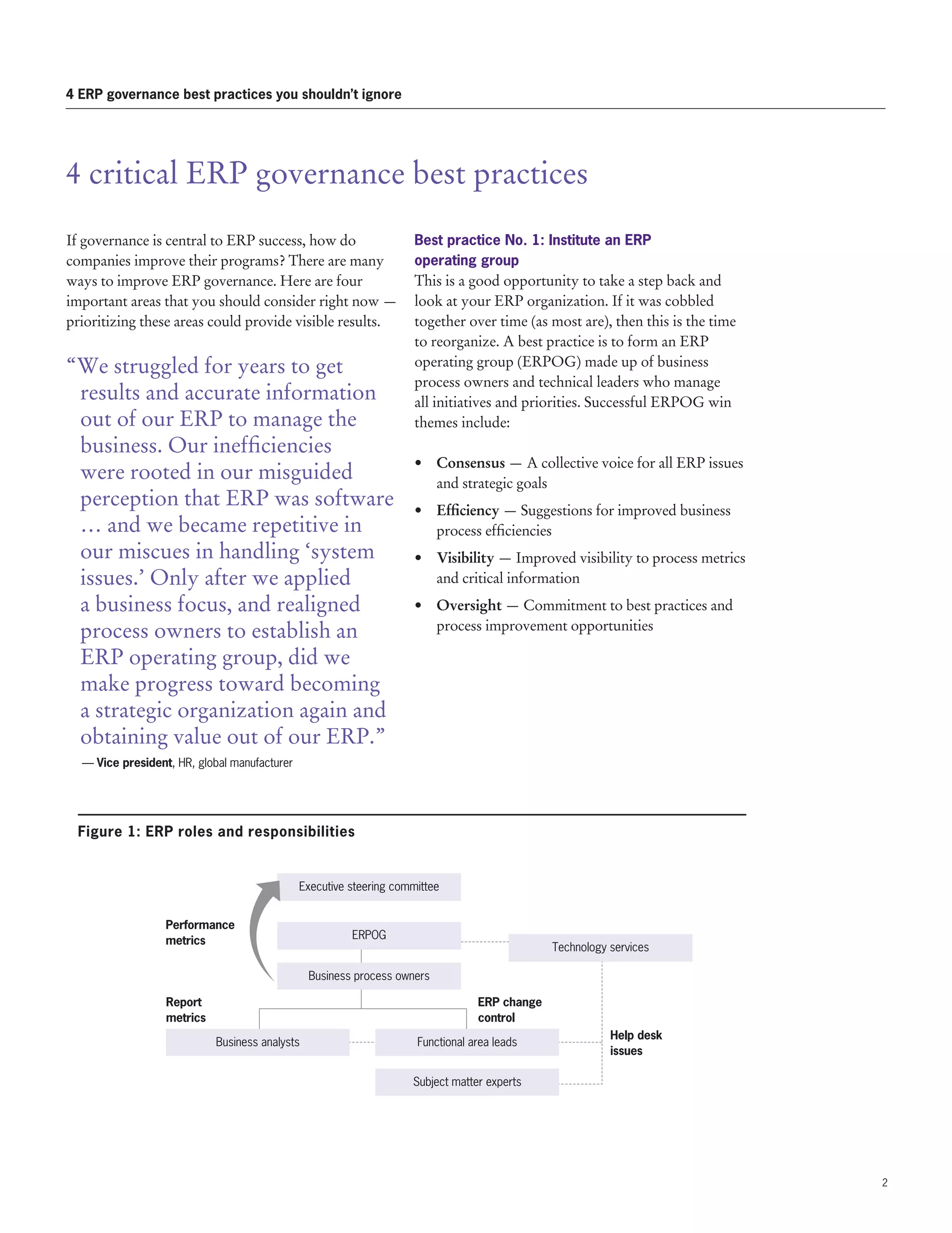 The 4 ERP governance best practices you can’t ignore | PDF | Information Services Industry ...
