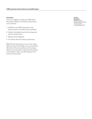 The 4 ERP governance best practices you can’t ignore | PDF ...