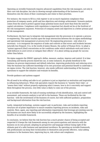 Building an invisible framework for risk management | PDF