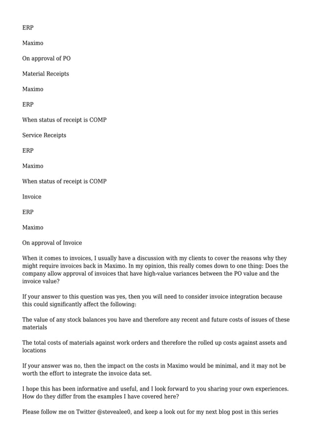 Integrating IBM Maximo into your enterprise resource planning system ...