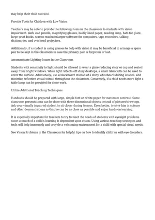 Teaching Students with Low Vision | PDF