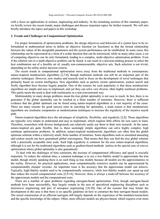 Computational Optimization Modelling And Simulation Recent Trends And Challenges Pdf