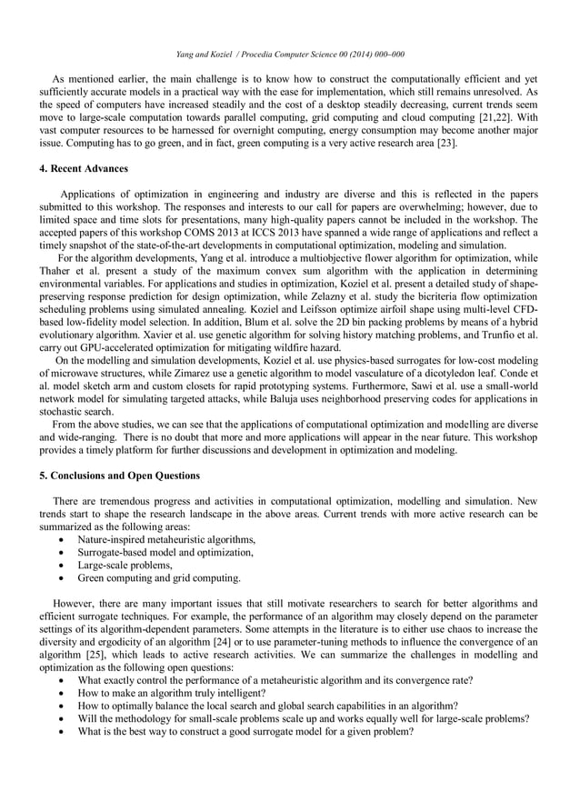 Computational Optimization, Modelling and Simulation: Recent Trends and Challenges | PDF