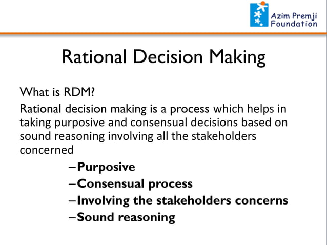 02 significance of rational decision making | PPT