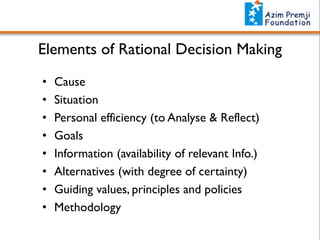 02 significance of rational decision making | PPT
