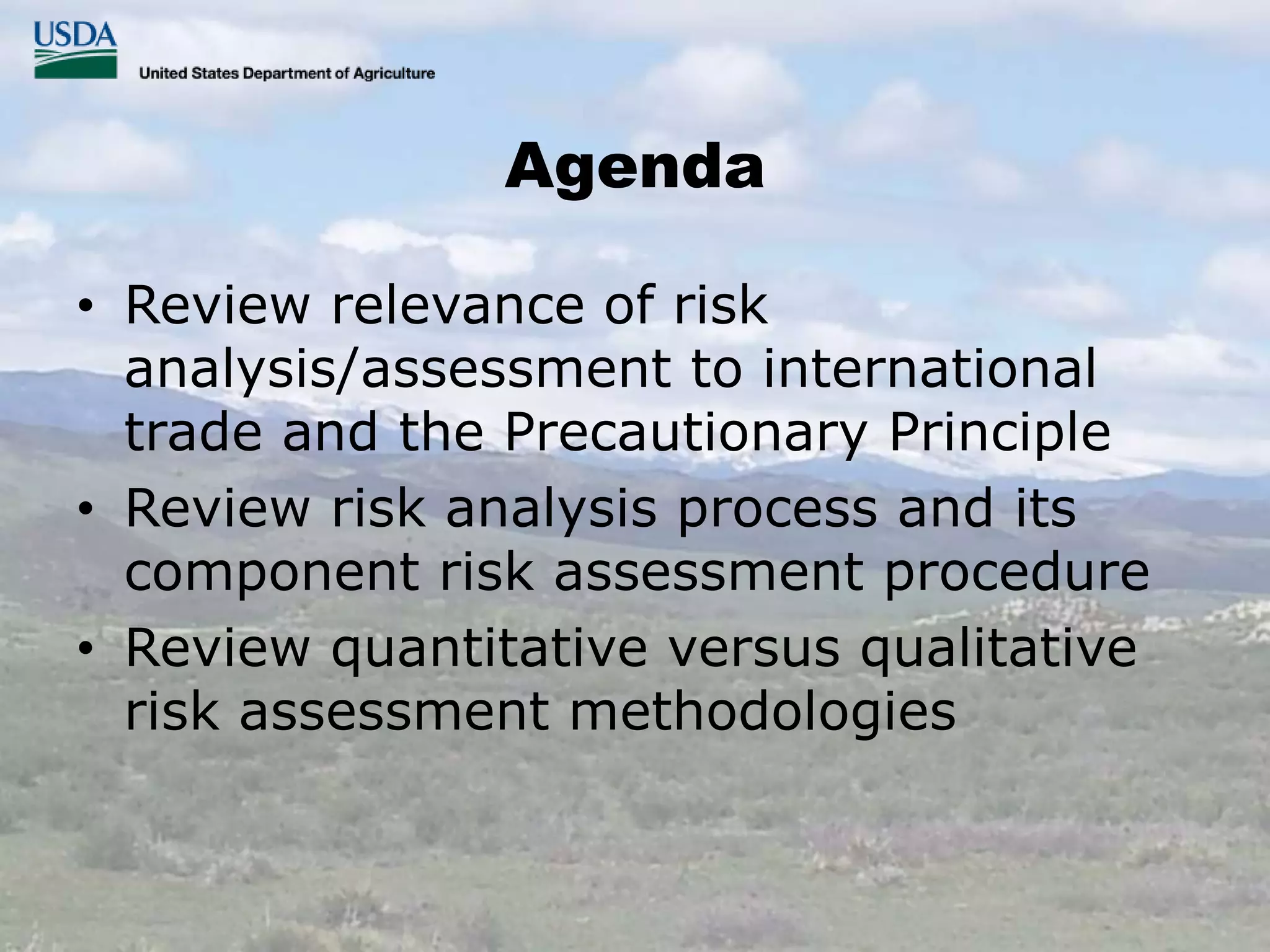 Dr. Thomas Kasari - Relevance of Risk Analysis/Assessment to ...