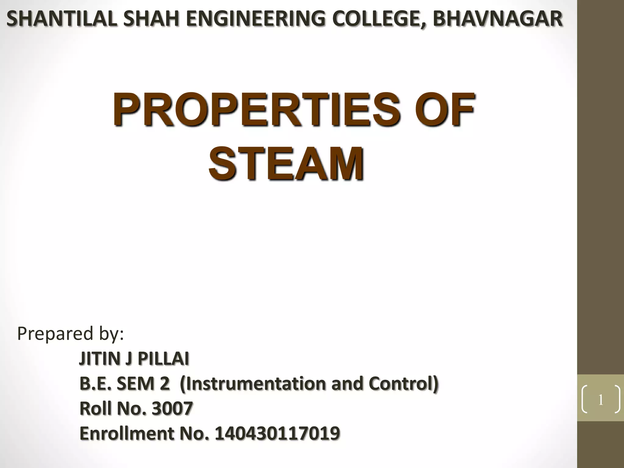 Properties of steam | PPT
