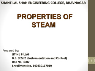 Properties of steam | PPTX