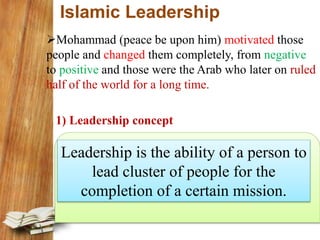 Leadership in the Islamic Perspective by Prof | PPT