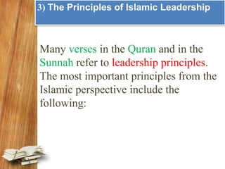 Leadership in the Islamic Perspective by Prof | PPT