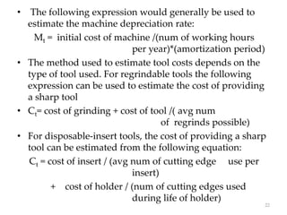 Economics of metal cutting operations | PPTX