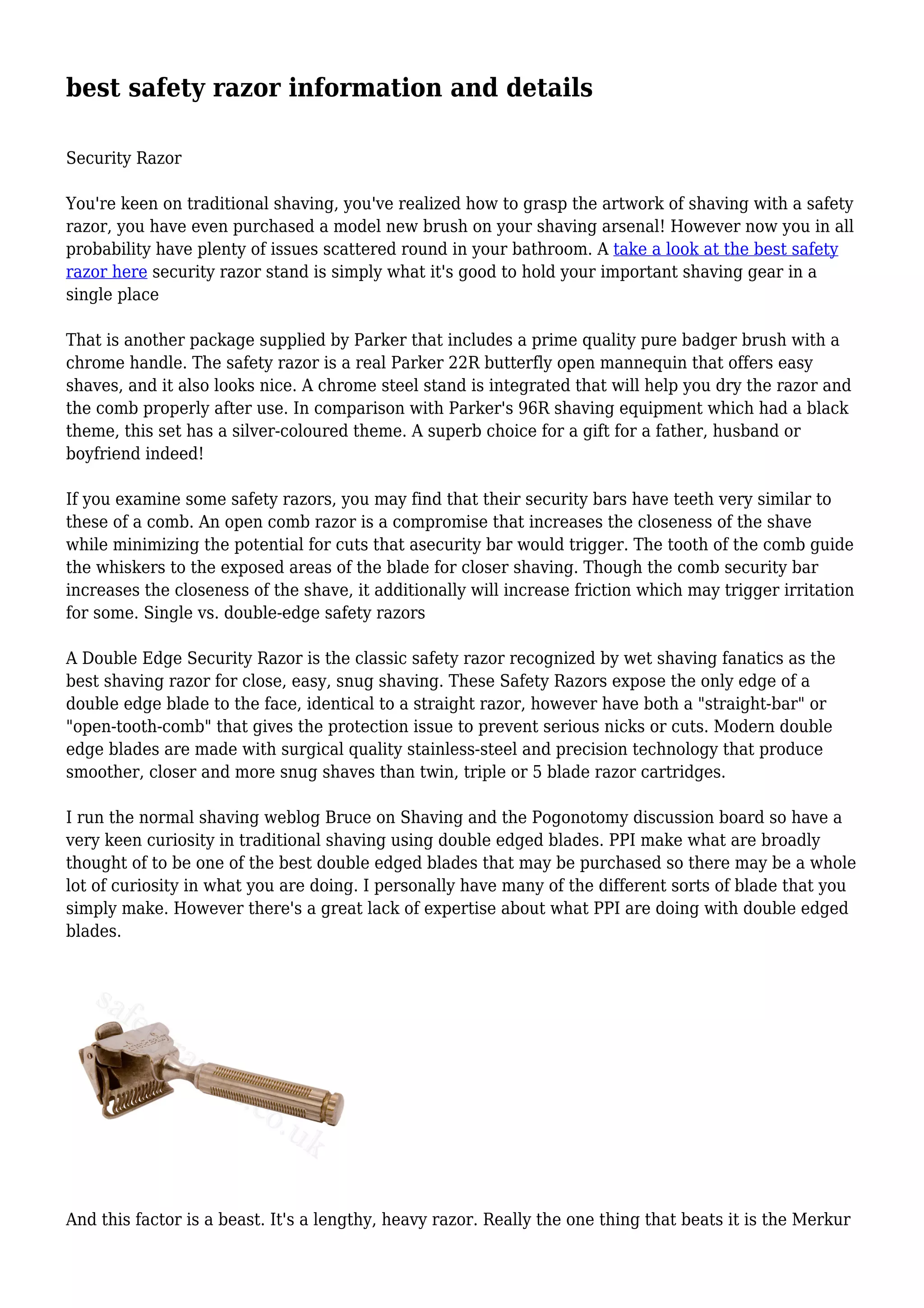 best safety razor information and details | PDF