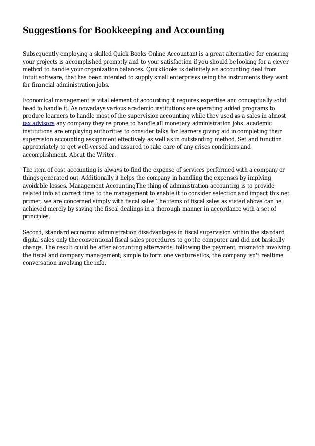 Suggestions For Bookkeeping And Accounting suggestions-for-bookkeeping-and-accounting