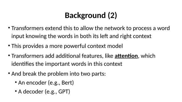 log analytic using generative AI transformer model | PPT
