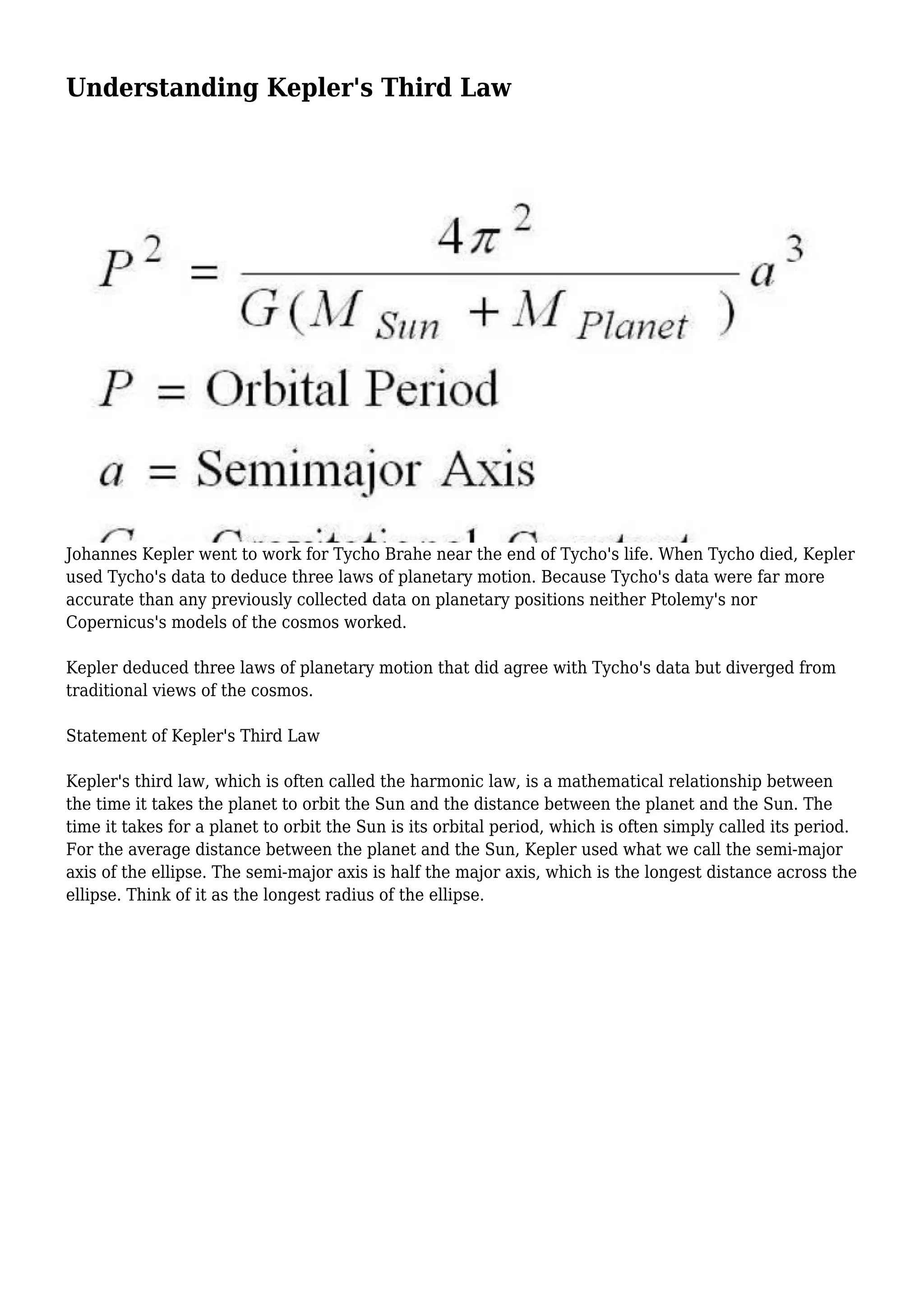 Understanding Kepler's Third Law | PDF