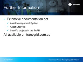 2014 Transmission Annual Planning Report - Asset renewal | PPT