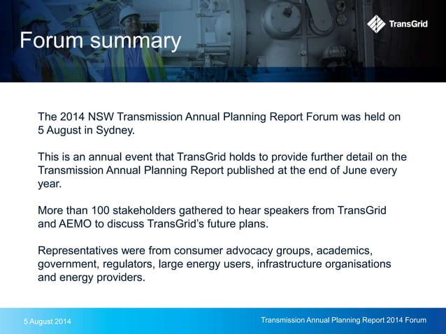2014 Transmission Annual Planning Report - Non-network solutions | PPT