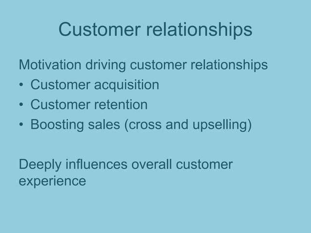 buiness model canvas customer relationship | PPT