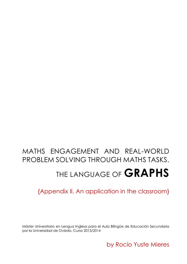 Maths engagment and real-world problem solving through Maths tasks. The ...