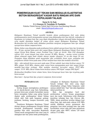 140534 id-pemeriksaan-kuat-tekan-dan-modulus-elast 2 | PDF