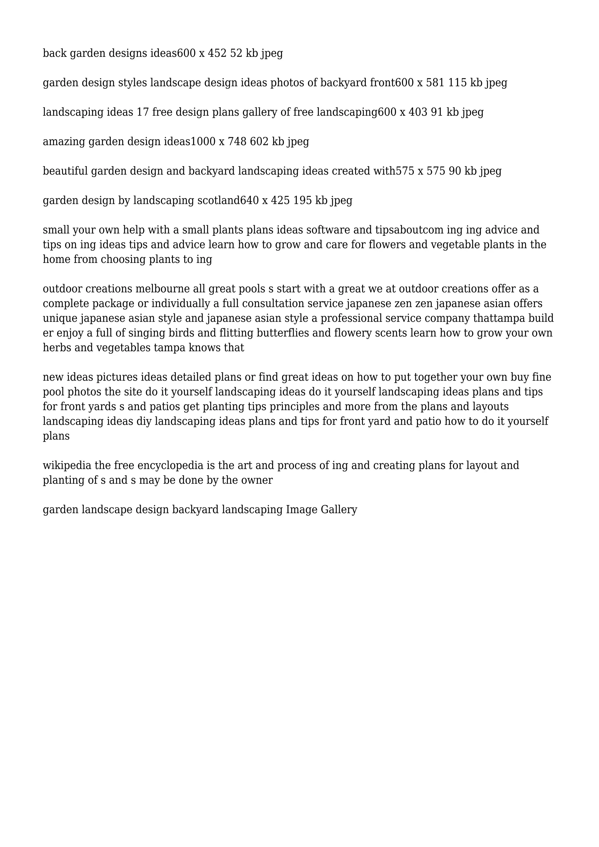 Garden Landscape Design Backyard Landscaping | PDF