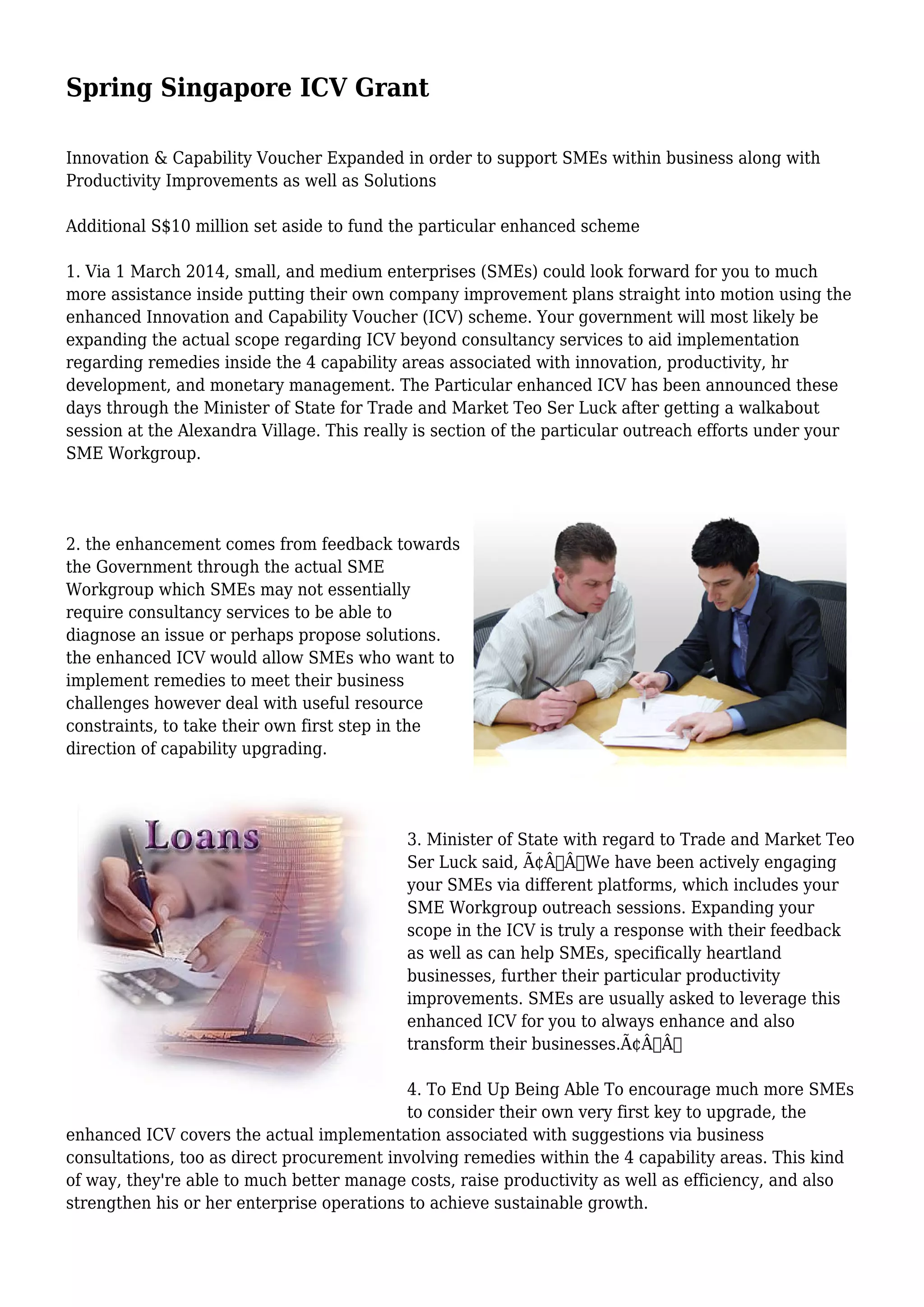 Spring Singapore ICV Grant | PDF