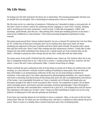 My Life Story. | PDF