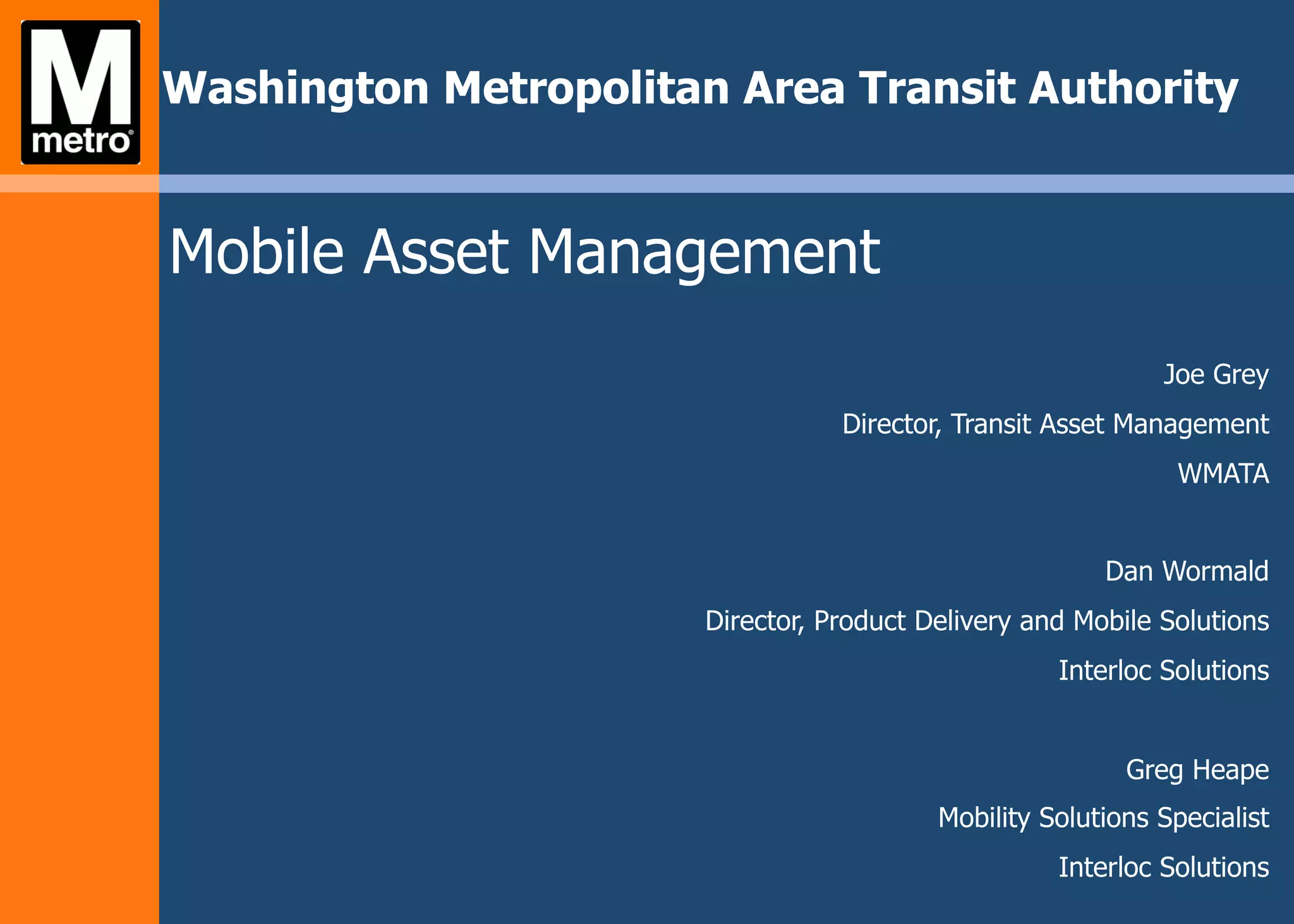 WMATA and Amtrak Discuss Maximo Mobile Success | PDF