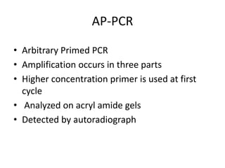 Concept on PCR,RAPD,AFLP | PPT