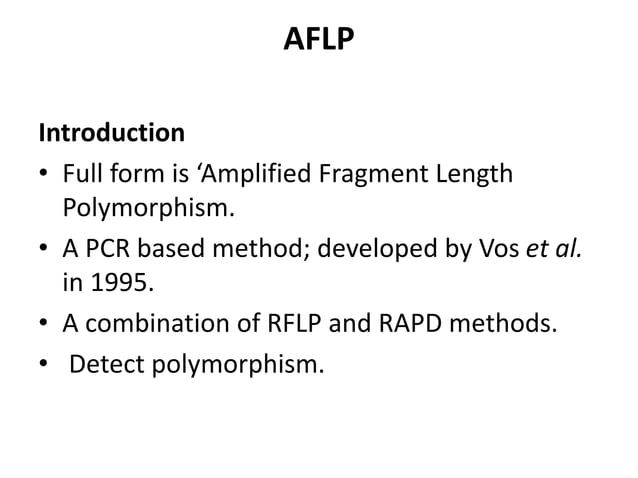 Concept on PCR,RAPD,AFLP | PPT