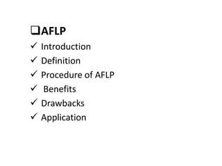 Concept on PCR,RAPD,AFLP | PPTX