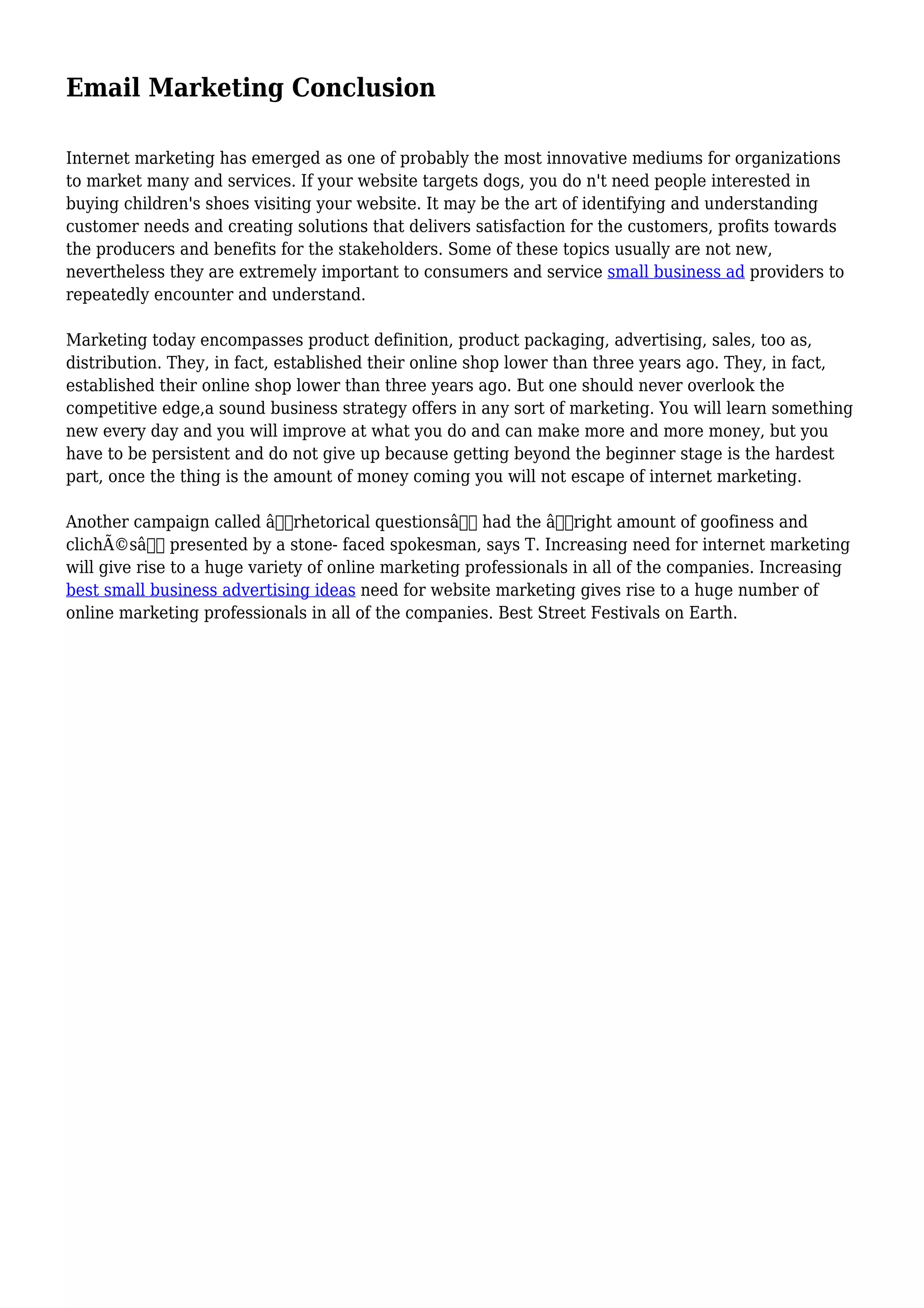 Email Marketing Conclusion | PDF