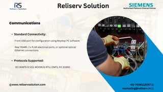 Siemens Reyrolle 7SR57 Motor Protection Numerical Relay | PPTX