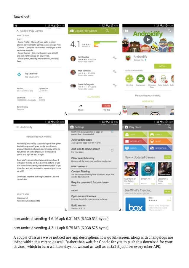 Google play store update - lasoogm