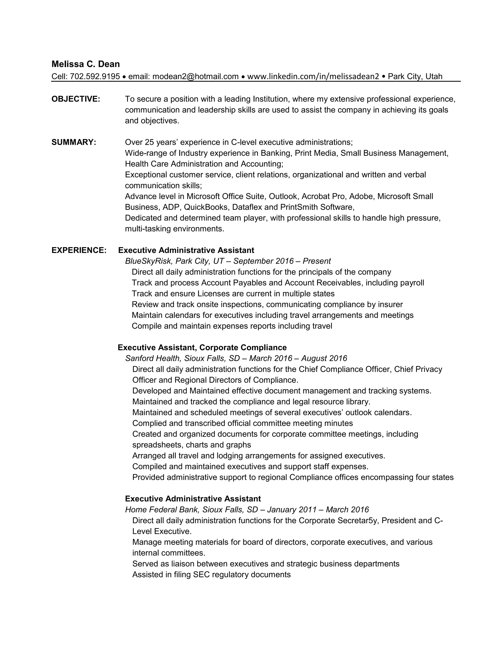 Melissa C Dean CV | PDF