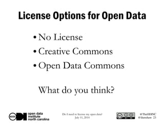 Do I need to license my open data? | PPT
