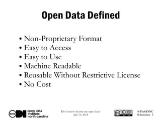 Do I need to license my open data? | PPT