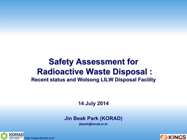 (140714) [park] safety assessment for radioactive waste disposal | PPT