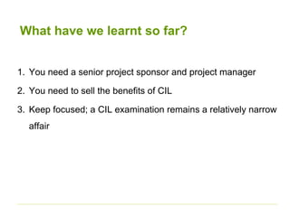 CIL: Project planning and infrastructure with notes | PPTX